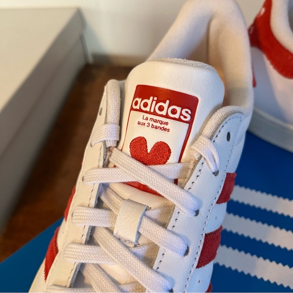 adidas | Shoes | Adidas Womens Superstar Red Heart Shoes | Poshmark